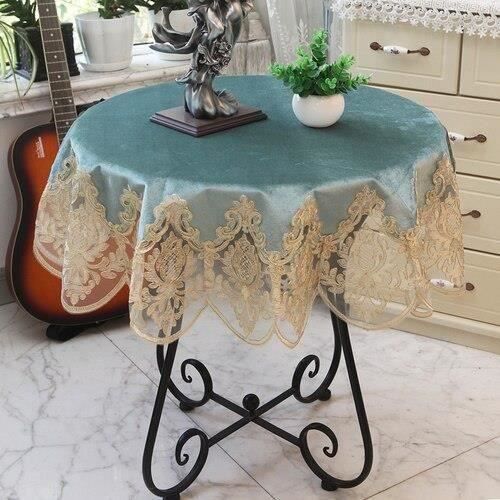 Cadeau,Nappe De Table Ronde Pastorale En Dentelle Couverture De Table ...