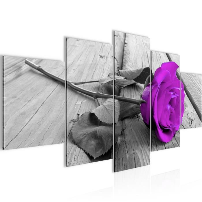 Runa art Tableau Décoration Murale Fleurs Roses 150x75 cm - 5 Panneaux ...