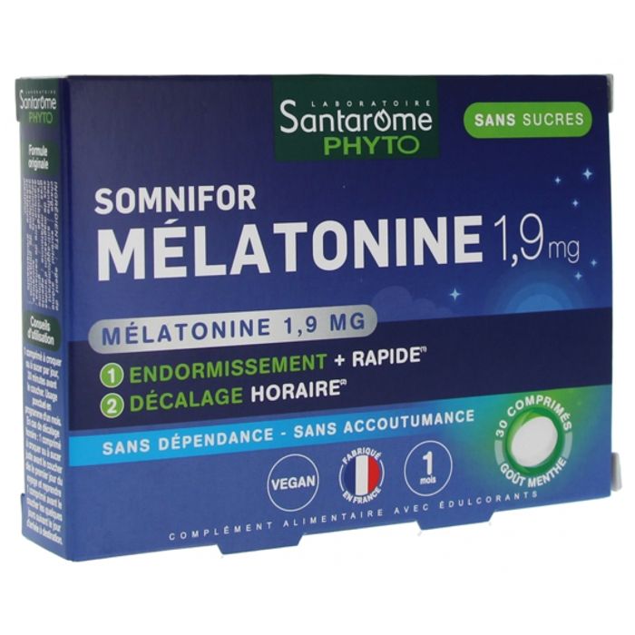 Santarome Somnifor Mélatonine 1,9 mg - 30 Comprimés - Phyto - Cdiscount ...