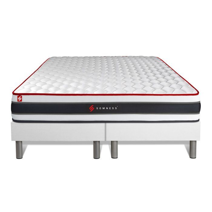 Ensemble double sommier + matelas ENERGY ressorts ensachés et mémoire de forme 180x200 180 x 200 ...