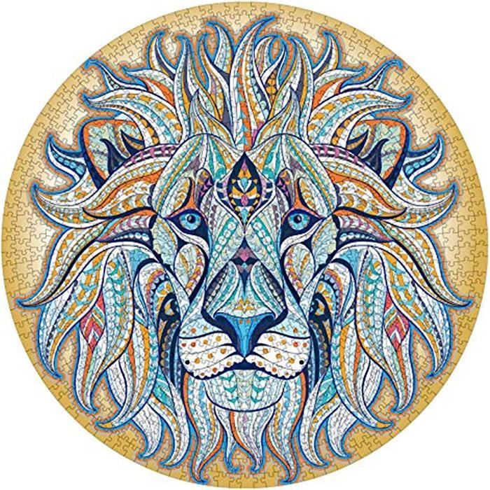 Puzzle Rond Lion Puzzle 1000 Pièces Puzzle Rond Créatif Difficile ...