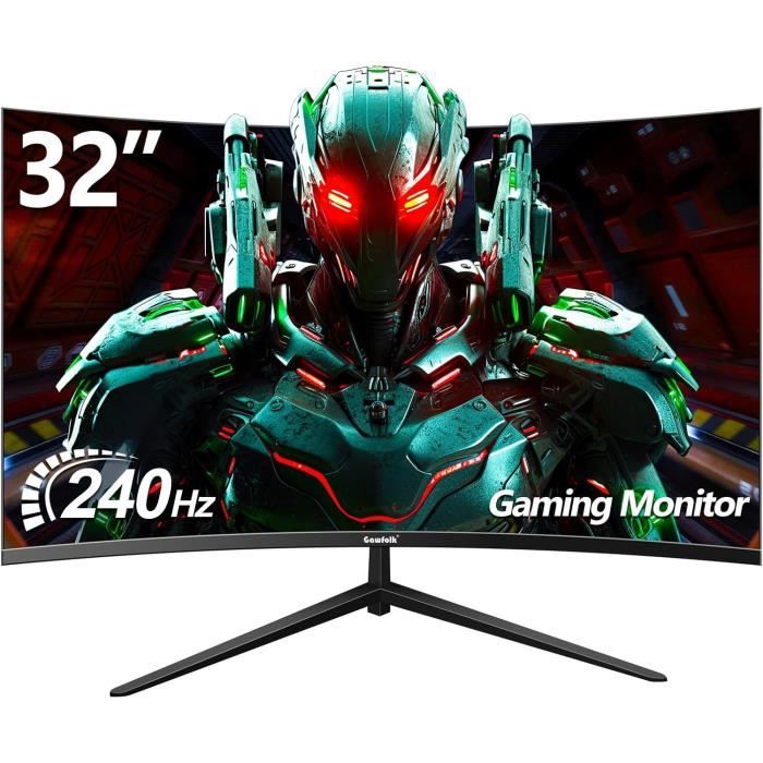 Gaming Monitor 32 Pouces 240Hz, Écran Pc Incurvé Full Hd 1080P, Écran D ...