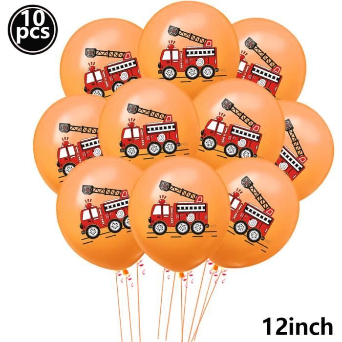 BALLON DECORATIF,6--Ballon de fête de pompier de 12 pouces, bannière de ...