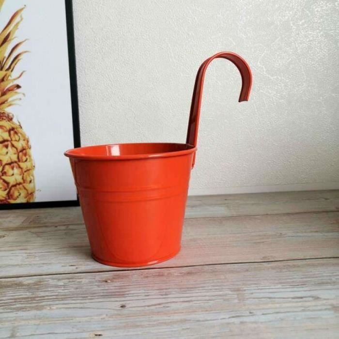 WE24118-Pot de fleur en métal et fer Vase suspendu à poignée amovible ...