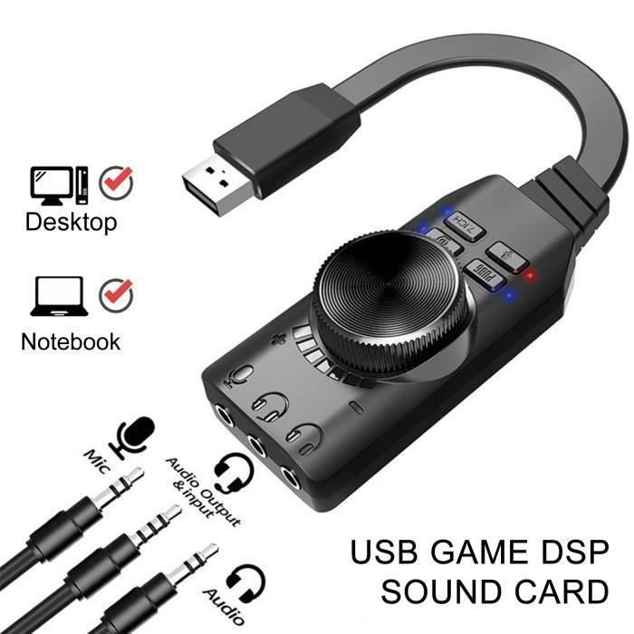 CZ07672-CARTE SON INTERNE Carte son GS3 Plug Play 71 canaux ABS stéréo ...