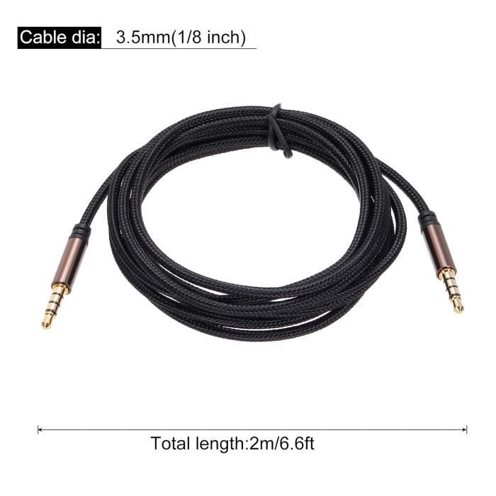 Câble auxiliaire TRRS de 3,5 mm mâle vers mâle pour casque audio ...