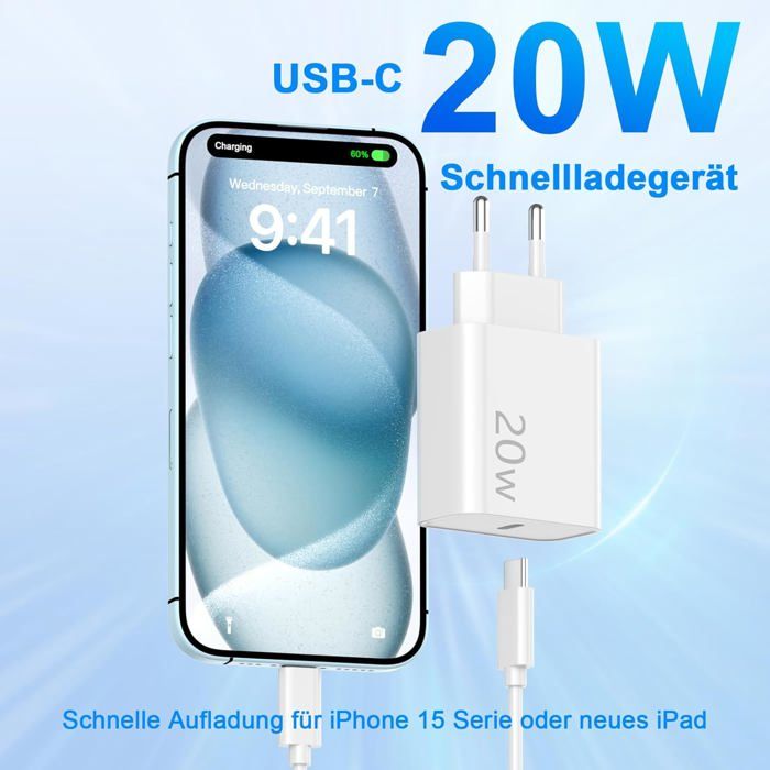 Iphone 17 16 Chargeur, 4-Pack [Apple Mfi Certifié ] 20W Usb C Chargeur ...