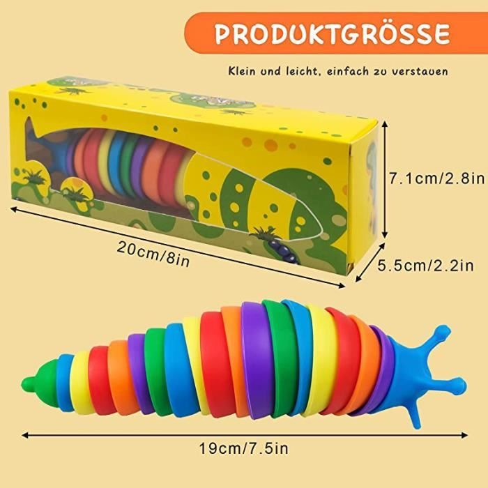 Jouet sensoriel à limaces, 3D Fidget Slug Articulé Toy, Réaliste ...