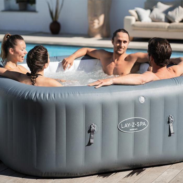 BESTWAY Bestway Spa gonflable carré Lay-Z-Spa Hawaii HydroJet Pro 4-6 ...