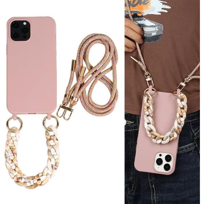For Coque Avec Collier Compatible,Tour De Cou Lanière En Corde ...