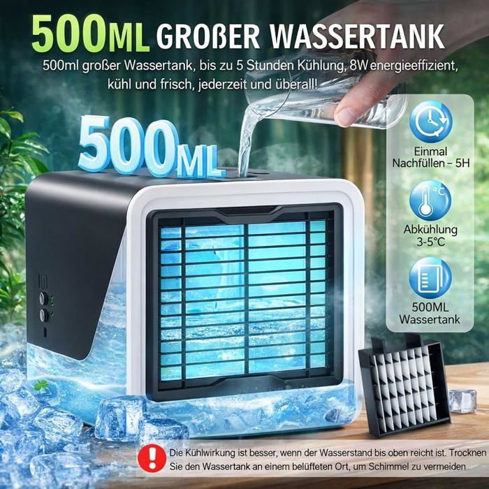 Climatiseur Mobile Sans Tuyau D'Échappement, Mini Refroidisseur D'Air ...