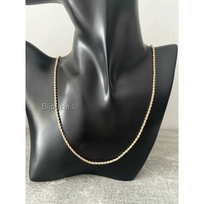 Chaîne - BIJOUXIA - Maille Corde Torsadée - Plaqué Or 750/1000 - 60CM ...