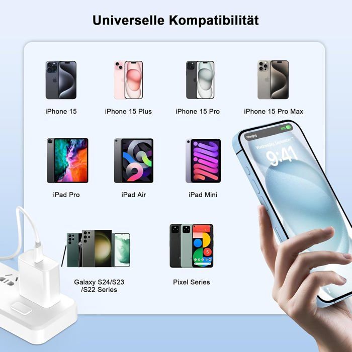 Iphone 17 16 Chargeur, 4-Pack [Apple Mfi Certifié ] 20W Usb C Chargeur ...