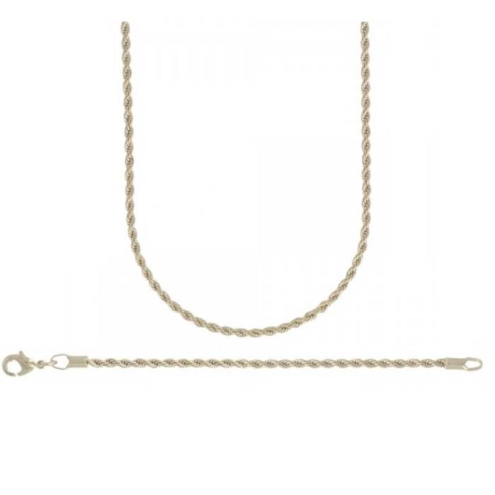Chaîne - BIJOUXIA - Maille Corde Torsadée - Plaqué Or 750/1000 - 60CM ...