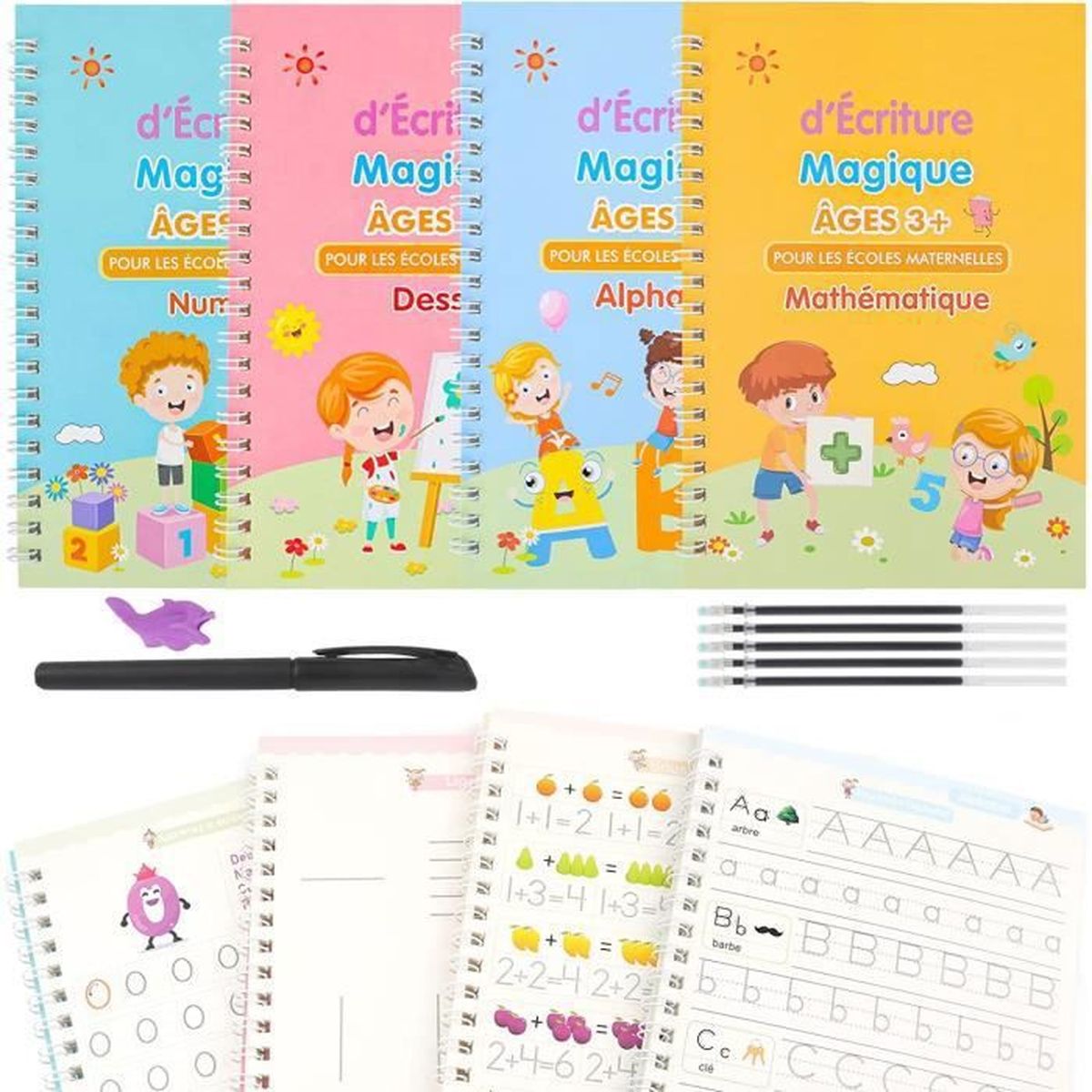 11pcs Cahier Ecriture Francais Set,Livre Calligraphie Enfant Réutilisé ...