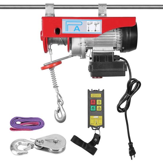 Palan Électrique 200kg Avec Télécommande Levage à Câble 12m Boîtier En Aluminium Épaissi Et ...