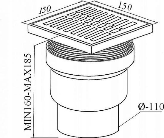Siphon d'evier - siphon de lavabo Akces 11598 DRAIN DROIT GRADE 110 ...