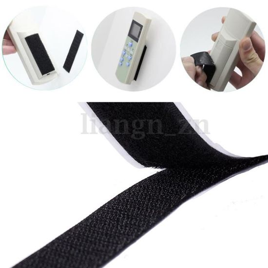 1M Bande Velcro Crochet Autocollant Scratch Mercerie Couture 25MM Noir ...