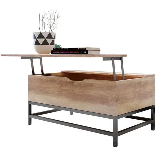 Table Basse réglable en Hauteur avec Fonction Pliable Table de Salon ...