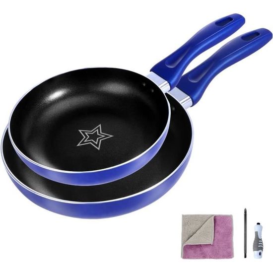 Masthome Set de 2 Poêles à Frire Induction, Revêtement Antiadhésif Sain, sans PFOA PTFE, Lavable ...