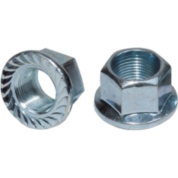 2x ECROU DE FIXATION AXE ROUE MOYEU AVANT ARRIERE M10 CRANTE VELO VTT ...