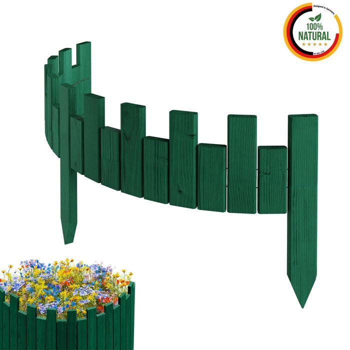 Bordure de jardin - Non spécifié - 100 cm x 15 cm - Bois de pin - Verte ...