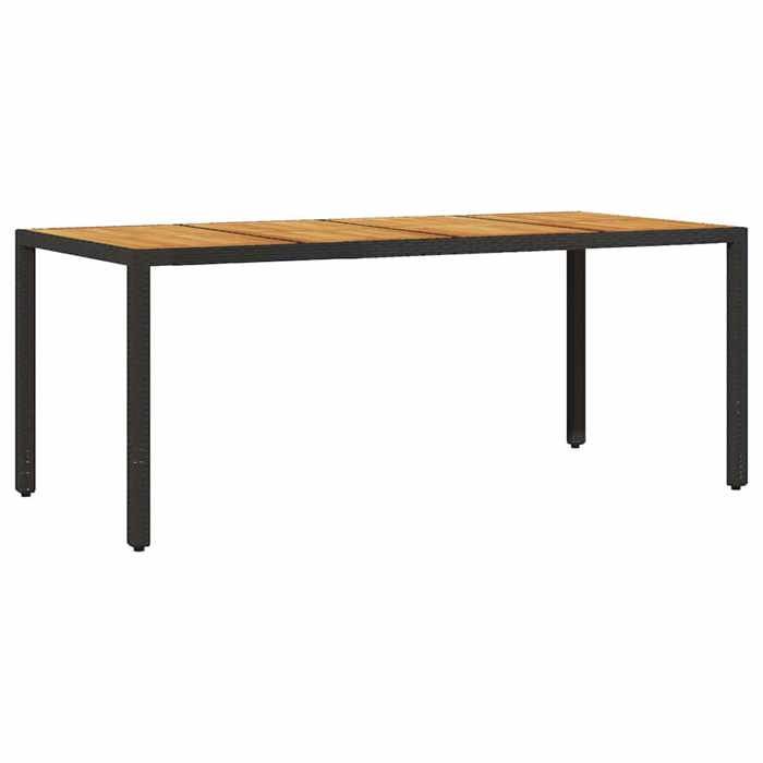 "NEW 2026"Table de jardin dessus,1 pc,résine tressée et acacia,noir ...