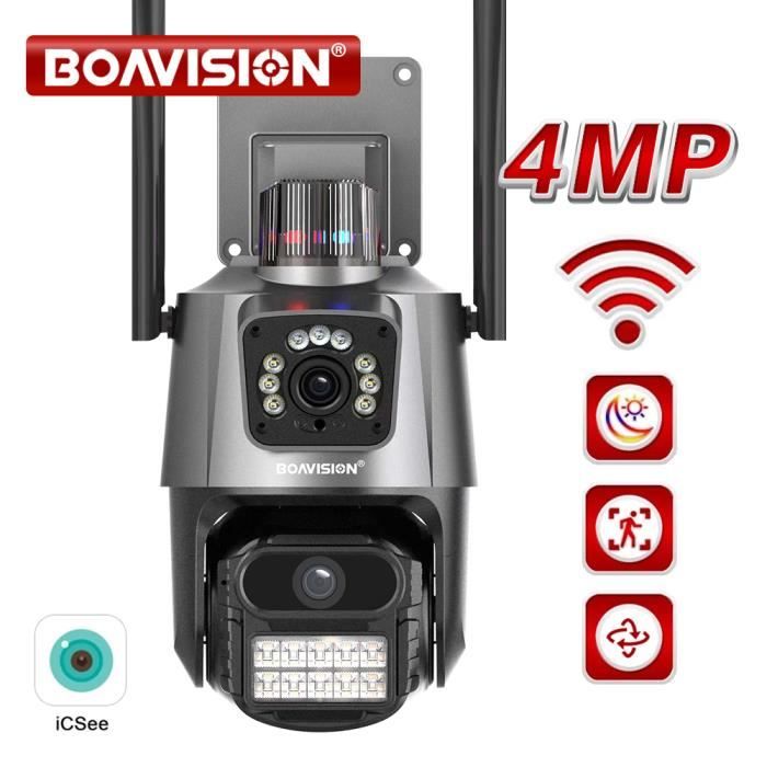 4MP WIFI Ajouter 128G TF - Caméra de surveillance extérieure PTZ Wifi ...