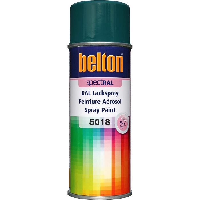 RAL 5018 BLEU TURQUOISE Mat (BELTON) (Bombe peinture 400 ml) - bombe ...