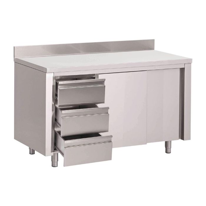 Table Armoire Inox - Profondeur 700 - Gastro M - l1- L1000- P700- h1 ...