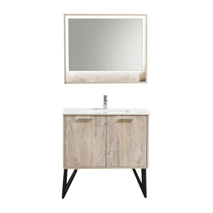 Meuble de salle de bain Tulum 90cm lavabo nature wood – Meuble lavabo ...