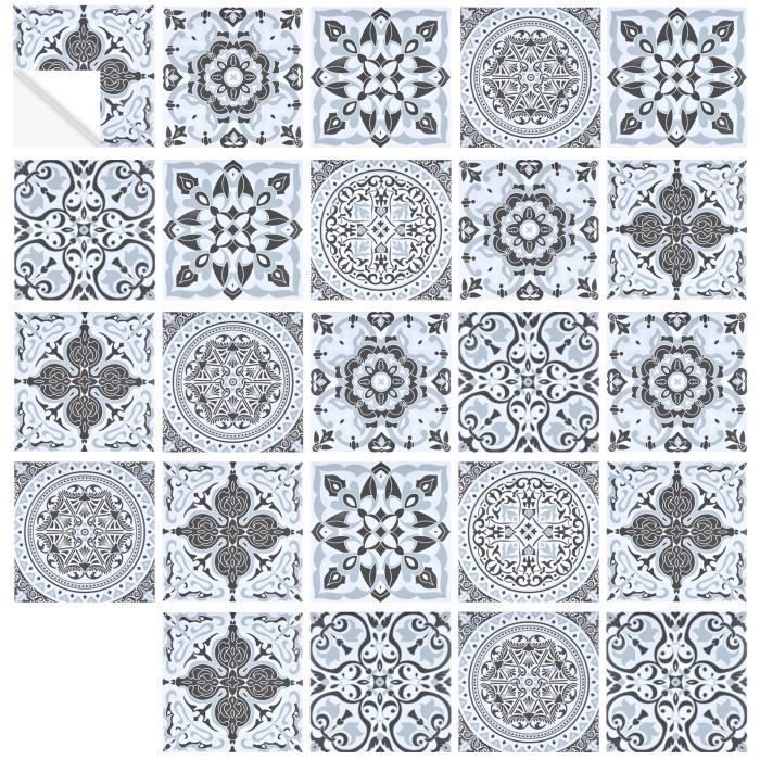 24 Stickers muraux 10 x 10cm autocollants muraux pour salle de bain ...