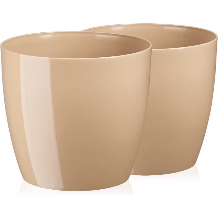 Pot De Fleurs, Pot De Plantes En Plastique, Lot De 2, Forme Ronde ...