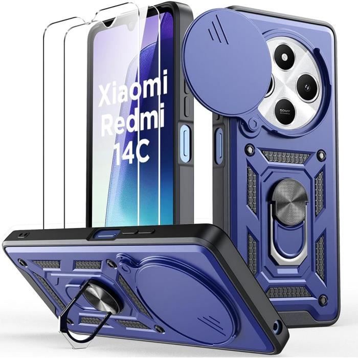 Coque pour Xiaomi Redmi 14C - Bleu Marine - Antichoc - Rigide - 2 ...