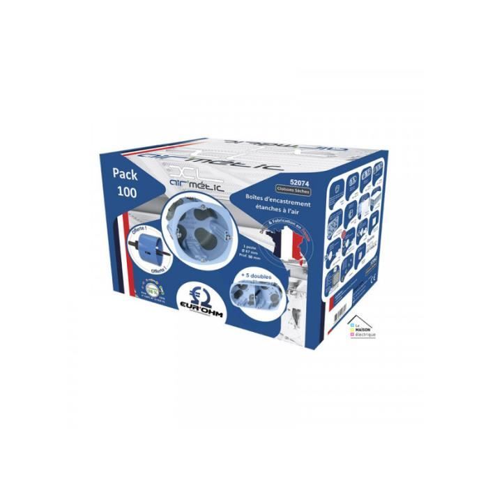 EUR'OHM - Pack de 100 boîtes d67 p50 avec scie cloche et 5 boîtes ...