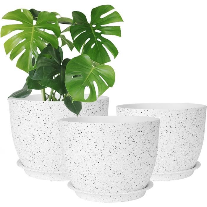 Pot de fleurs d'intérieur 25-23-20 cm, pot de fleurs en plastique avec ...