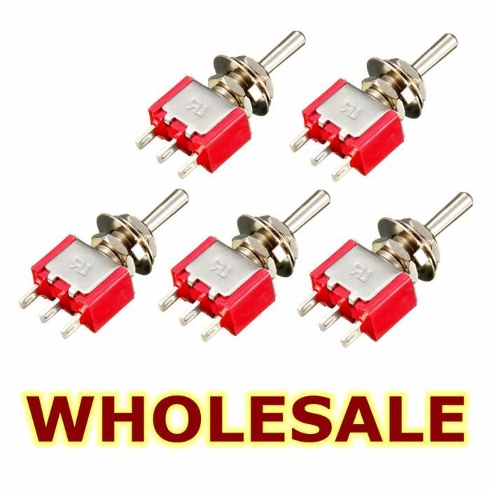 10x SPDT 3 Position 3 Pins Interrupteur ON-OFF-ON Levier Bascule Switch ...