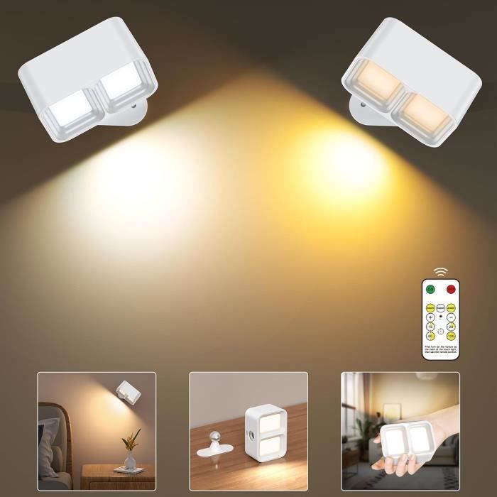 Veilleuse 52 Led Applique Murale Chambre À Coucher Avec Télécommande ...