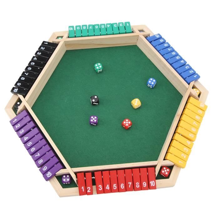 VGEBY Jeu de dés Shut The Box 6 Joueurs en Bois avec 12 Dés - Cdiscount ...