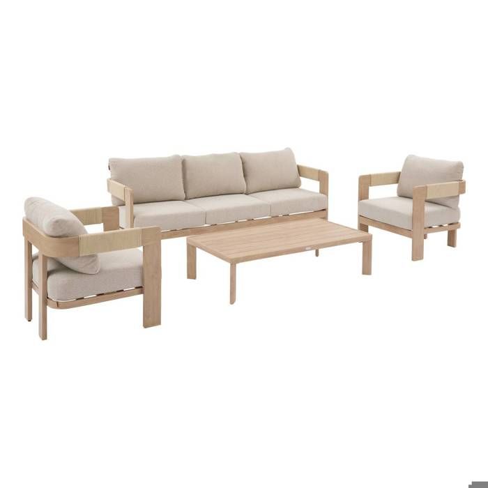 Salon de jardin Oryna 5 places miel - Hespéride - Cdiscount Jardin