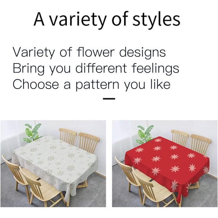 Jkghk Nappe De Noël Huile Preuve Spill-Proof Et Résistance À L'Eau ...