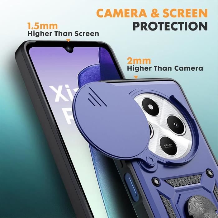 Coque pour Xiaomi Redmi 14C - Bleu Marine - Antichoc - Rigide - 2 ...