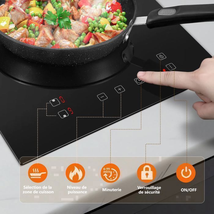 Plaque Induction,2 feux Encastrable,Table de cuisson induction ...