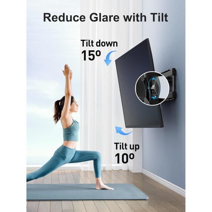 Support Mural TV Orientable et Inclinable pour écrans 26-60 Pouces LED LCD Plasma et Courbé ...