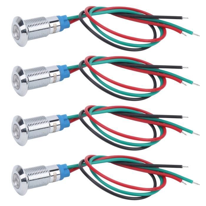 Indicateur LED - PWSHYMI - Lot de 4 - Imperméable - 8mm - 220V - Rouge ...