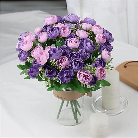 Fleurs Artificielles Deco Bouquet De Fleurs Artificielles Rose Soie ...