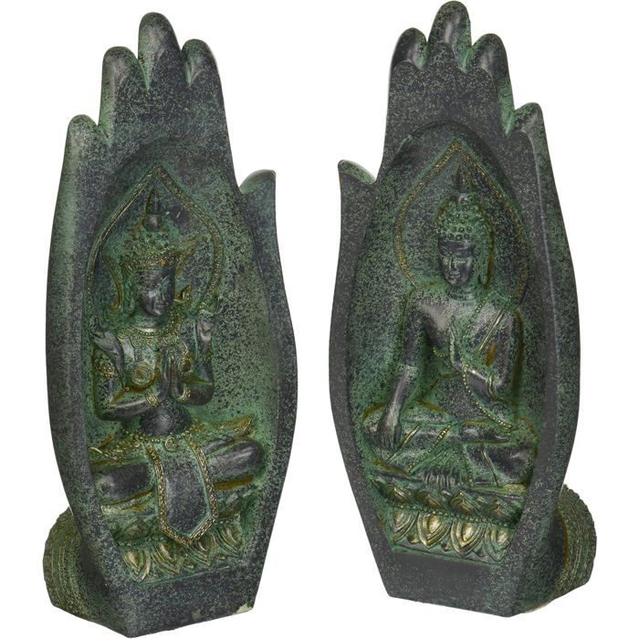Statue des Mains de Bouddha en Position de mudra Namasté Vert 10 x 11,5 ...