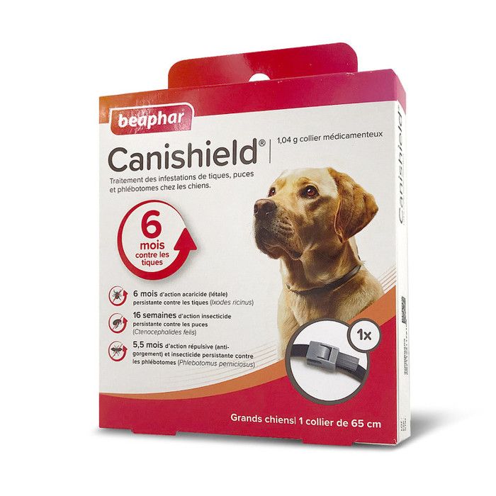BEAPHAR - CANISHIELD 1,04 g – 1 collier antiparasitaire pour grands ...