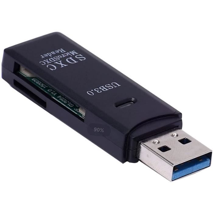 Lecteur de Carte SD USB 3.0 2 en 1, concentrateur d'adaptateur de Carte mémoire Flash pour TF-SD ...