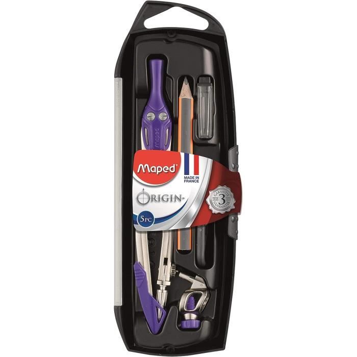 Coffret Compas Origin 5 Pièces-Fabrication Française-Compas Scolaire ...